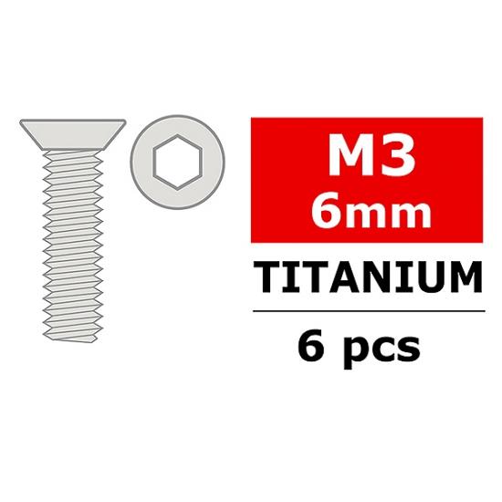 Corally C-34011 - Corally Titanium Screws M3 X 6mm - Hex Flat Head - 6 | Other Corally Spares ...