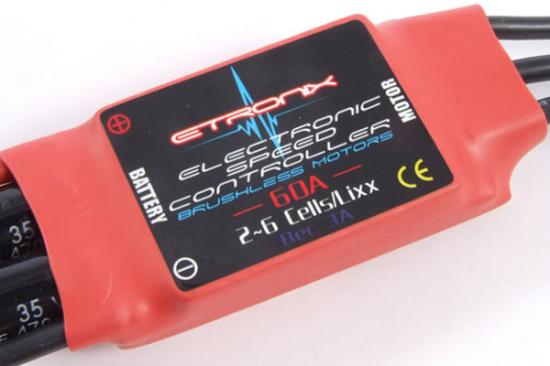 eTronix ET0160 - eTronix 60 Amp Brushless Flight ESC with 3 Amp BEC ...