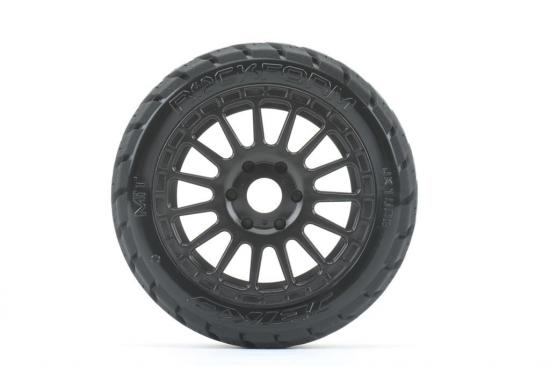 Jetko Rockform 1:8 Belted Tyres, Black 17mm Wheels (2)