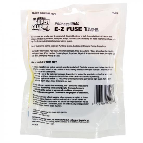 Super Glue E-Z Fuse Silicone Tape Black 1in x 36ft