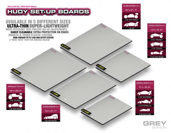 Hudy DY108501 - Hudy Flat Set Up Board 1:8 On-Road - Lightweight - Grey ...