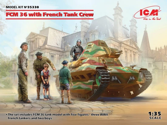 ICM ICM35338 - FCM 36 with French Tank Crew | Plastic Model Car Kits ...