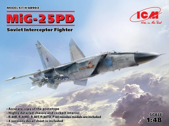ICM ICM48903 - MiG-25 PD - Soviet Interceptor Fighter | Aircraft ...